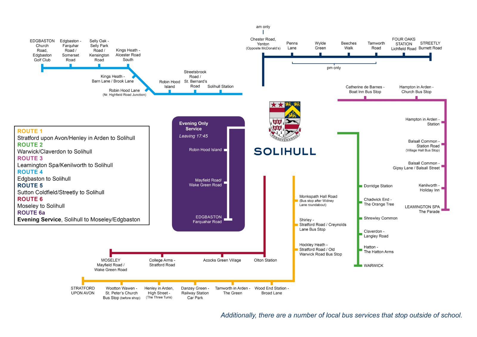 Solihull School - Route Map